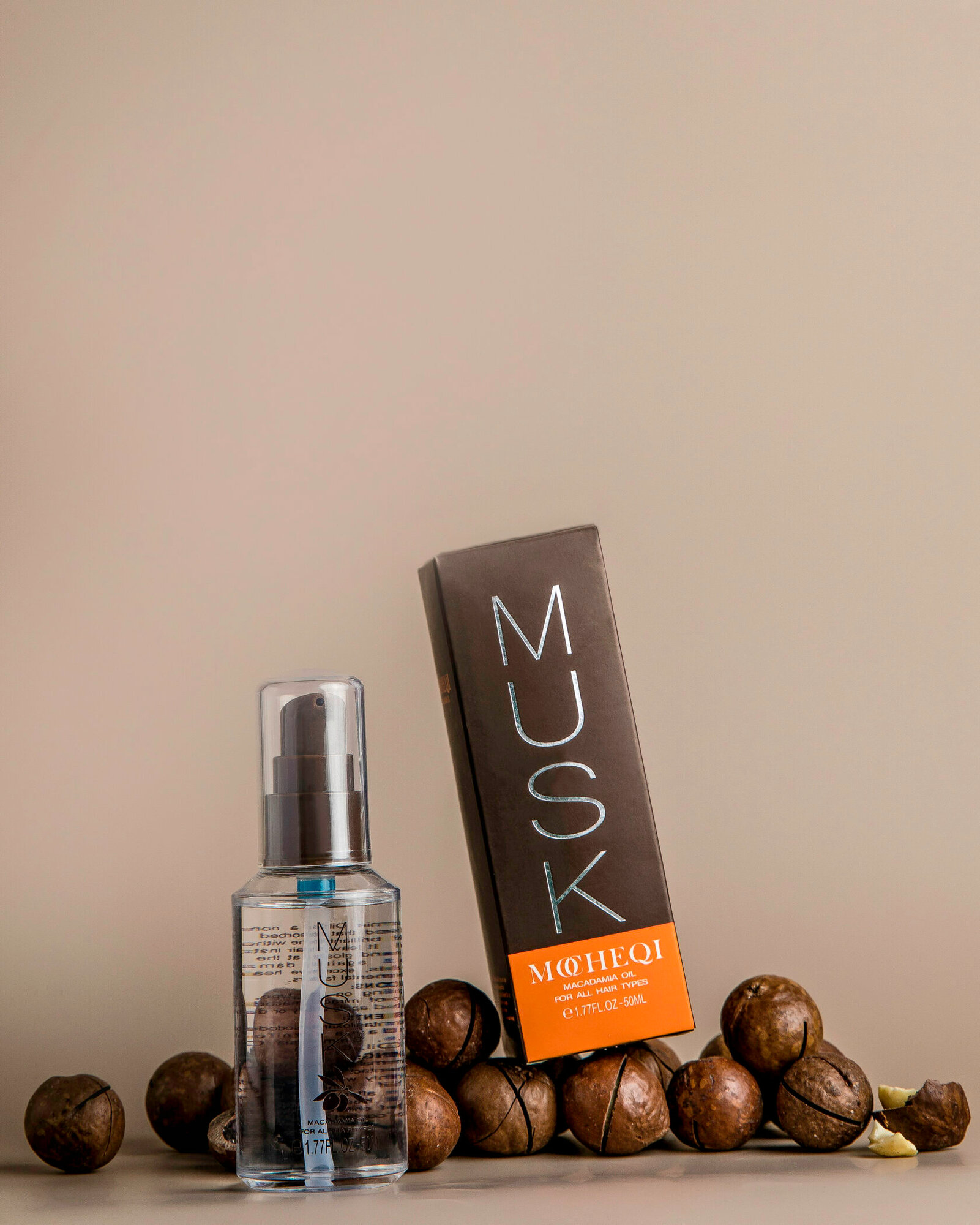 Масло MOCHEQI MUSK, для всех типов волос, УФ-защита с дозатором