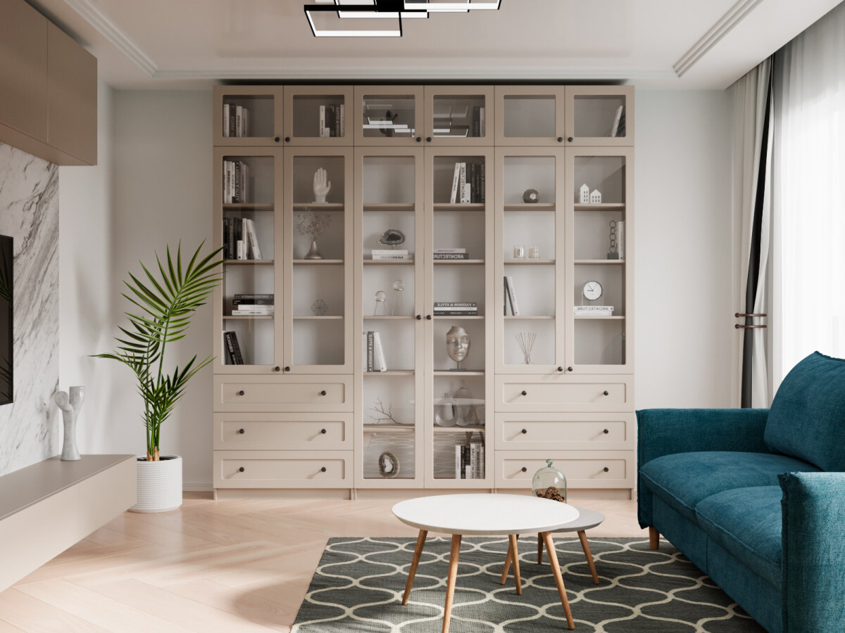 Библиотека Билли Стольмин 54 Кашемир для документов для книг для обуви для одежды для посуды шестидверный 240*237*30