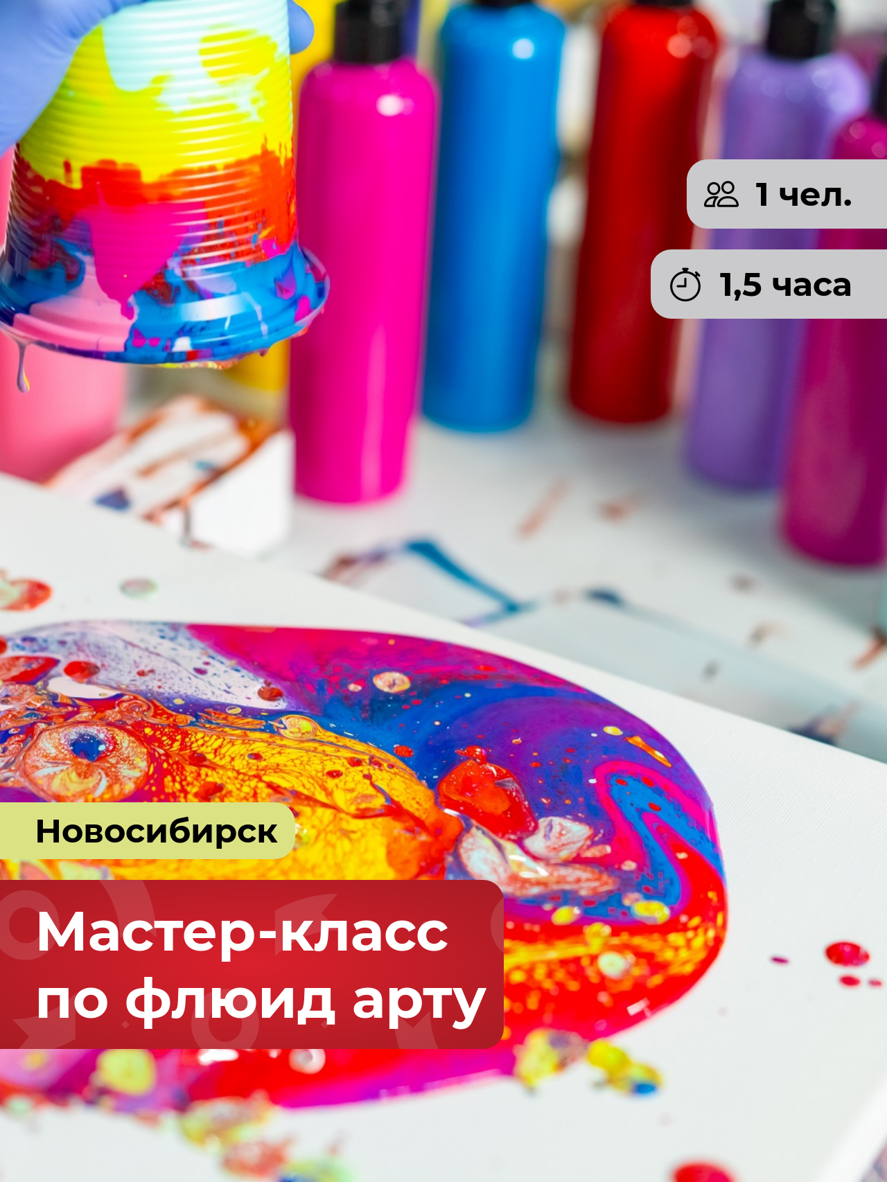 Подарочный сертификат bonodono Мастер-класс по флюид арту «Алхимия цвета. » г. Новосибирск