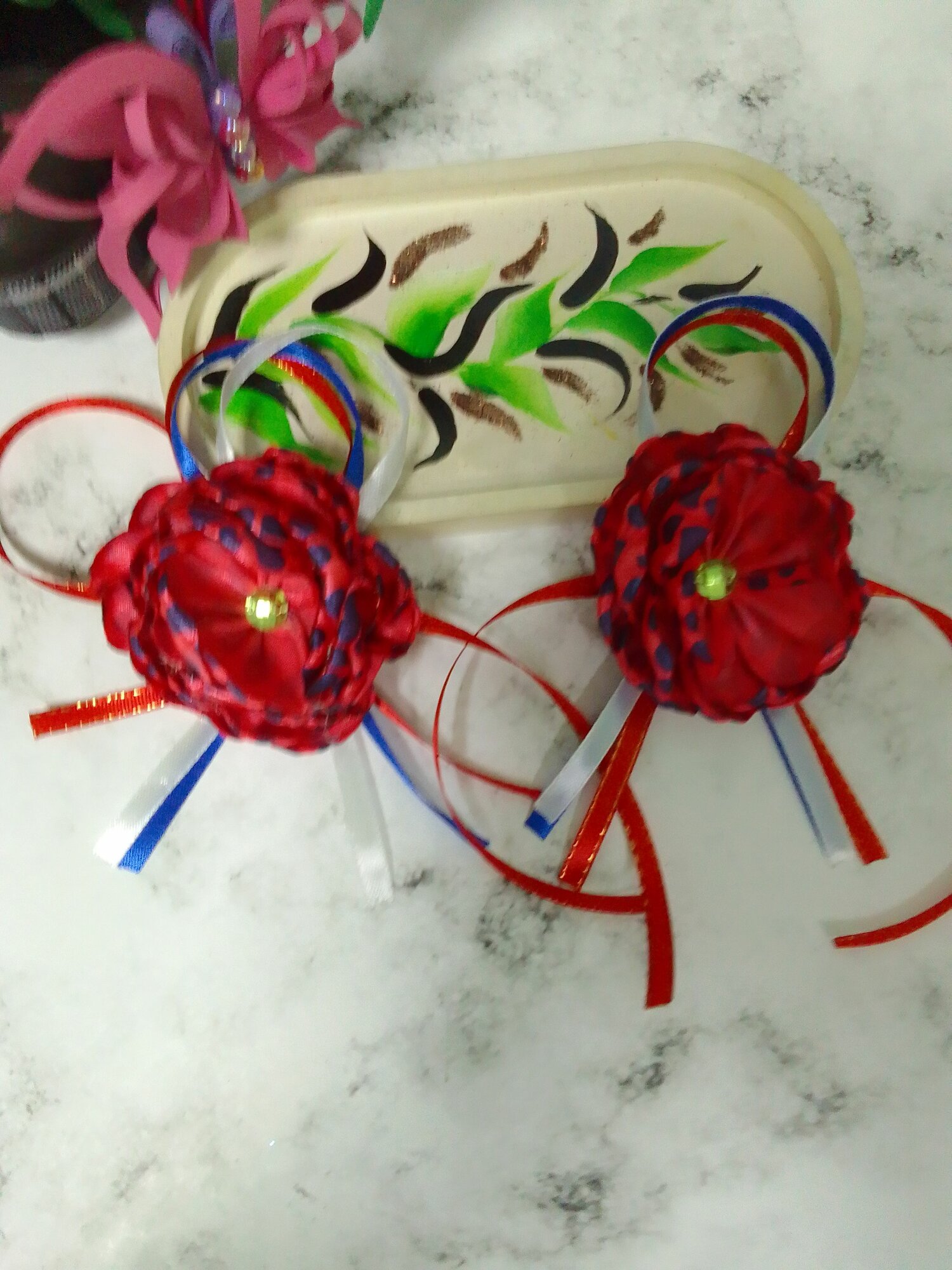 Набор Бутоньерка на руку пион