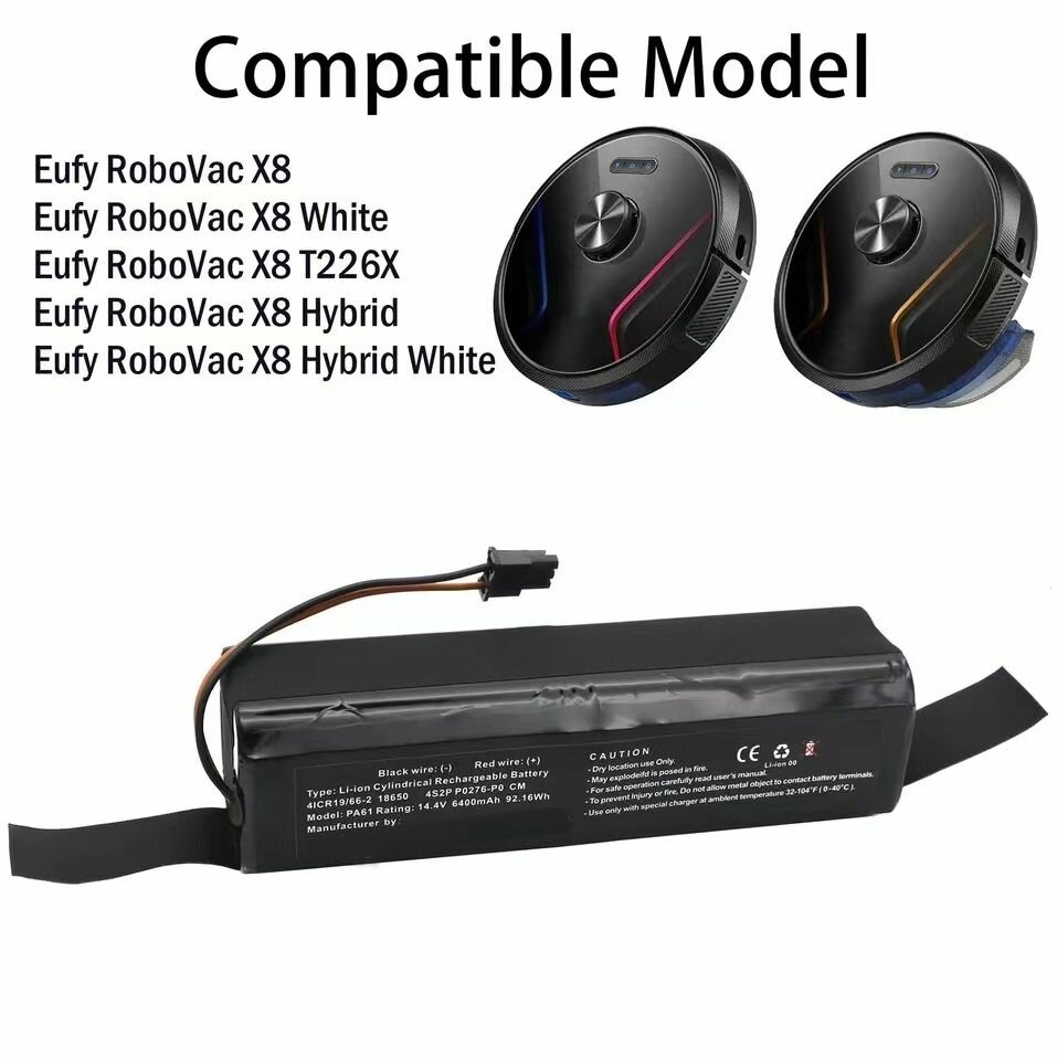 14.4V 6500mah - литиевый аккумулятор для гибридного пылесоса eufy X8 от робота - пылесоса Robovac