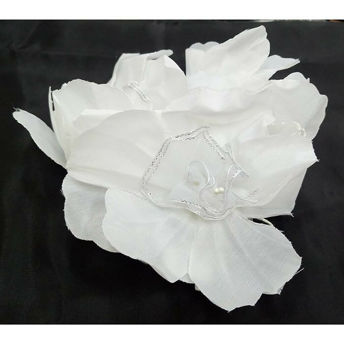 Резинка для волос объемная бел/сереб арт. CH0138