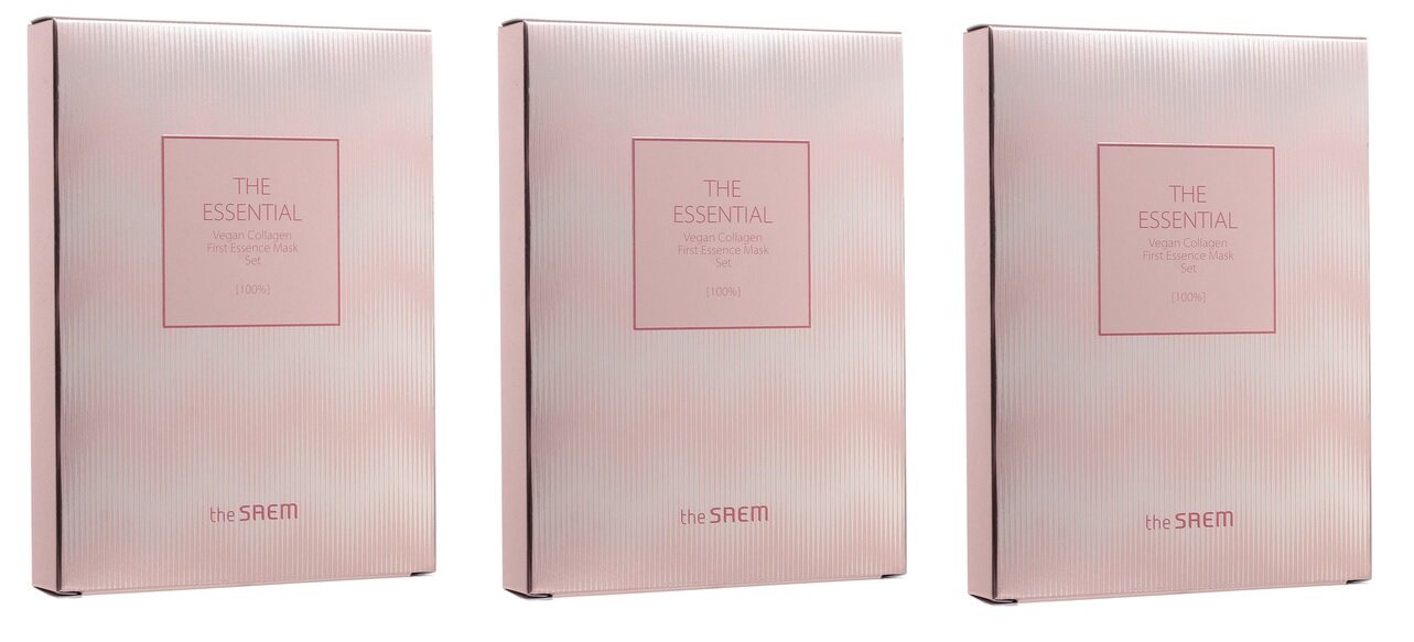 Маска Sung bo Cleamy для лица the Essential Vegan Collagen First Essence Mask Set_5masks, тканевая, с растительным коллагеном, набор, 22 мл*5шт, 3 шт