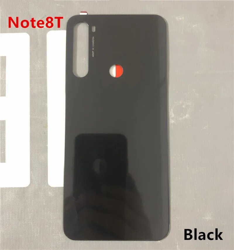 Задняя крышка аккумулятора Note8T для Xiaomi Redmi Note 8T, задний корпус, стеклянный чехол для телефона, замена запасных частей для ремонта M1908C3XG черный