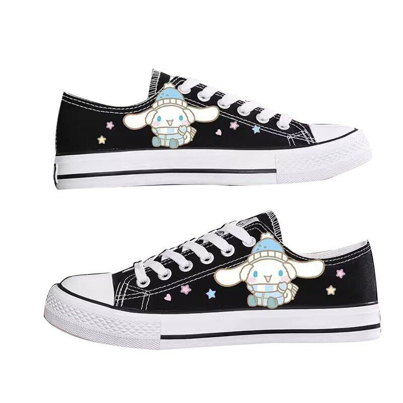 Симпатичные парусиновые кроссовки, высокие, черные, в студенческом стиле, универсальные, в японском осенне-зимнем стиле, с ручной росписью.