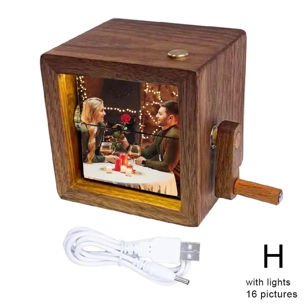 Персонализированная флип-книга из дерева, H 16 pics lights