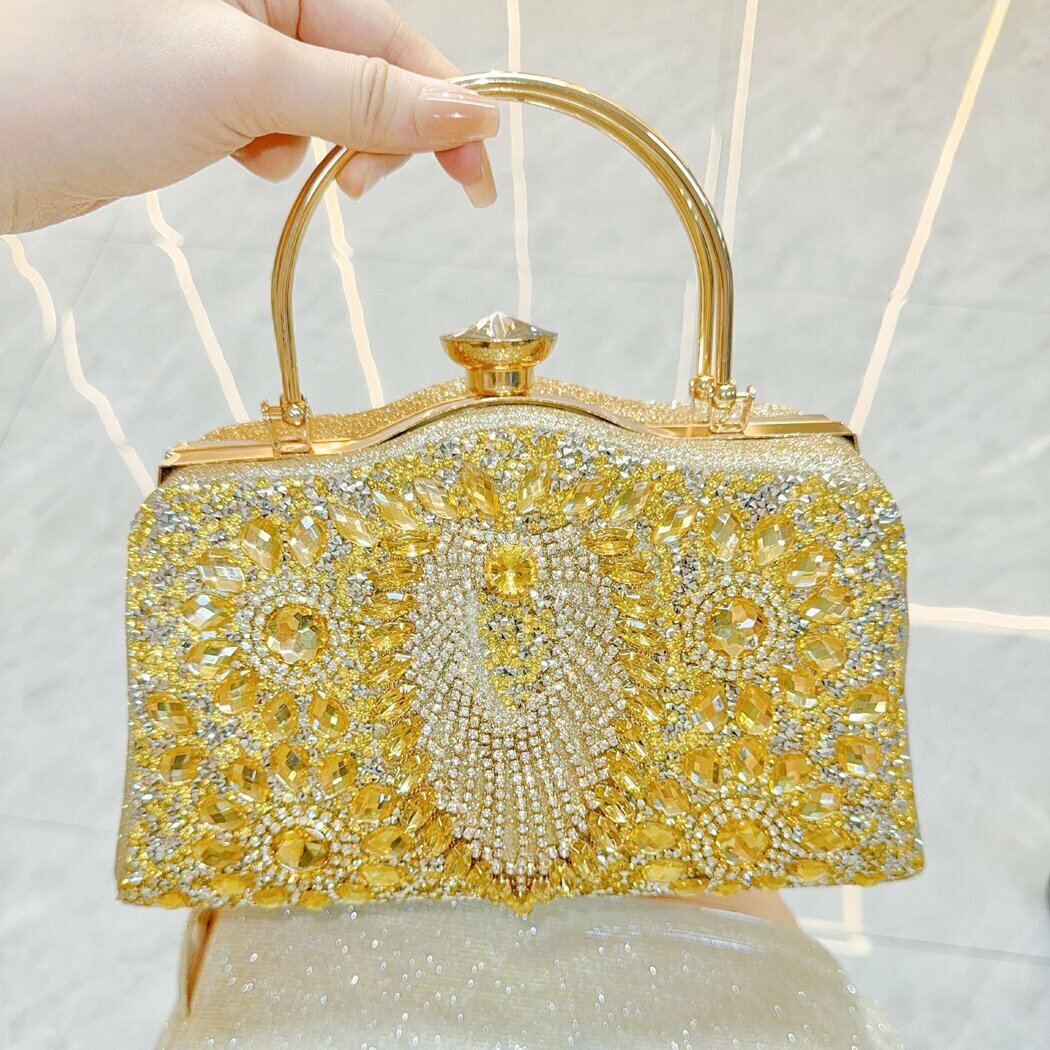 Новая сумка для обеда с бриллиантовой сумочка для женщин с банкетом Cheongsam Bag Знаменитость с однорубежной сумочкой