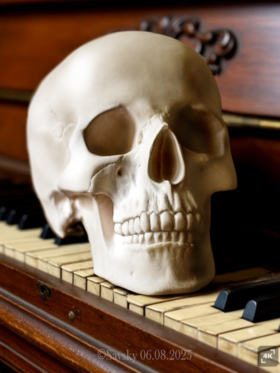 Череп анатомический реалистичный белый, 16x14x16, гипс, Savsky