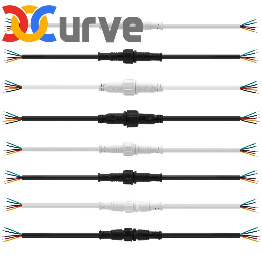 Водонепроницаемые разъемы 2/3/4/5 PIN 5pairs Black wire, 3pin Small Size