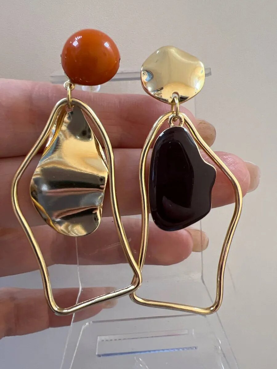 Серьги, пластик, эмаль