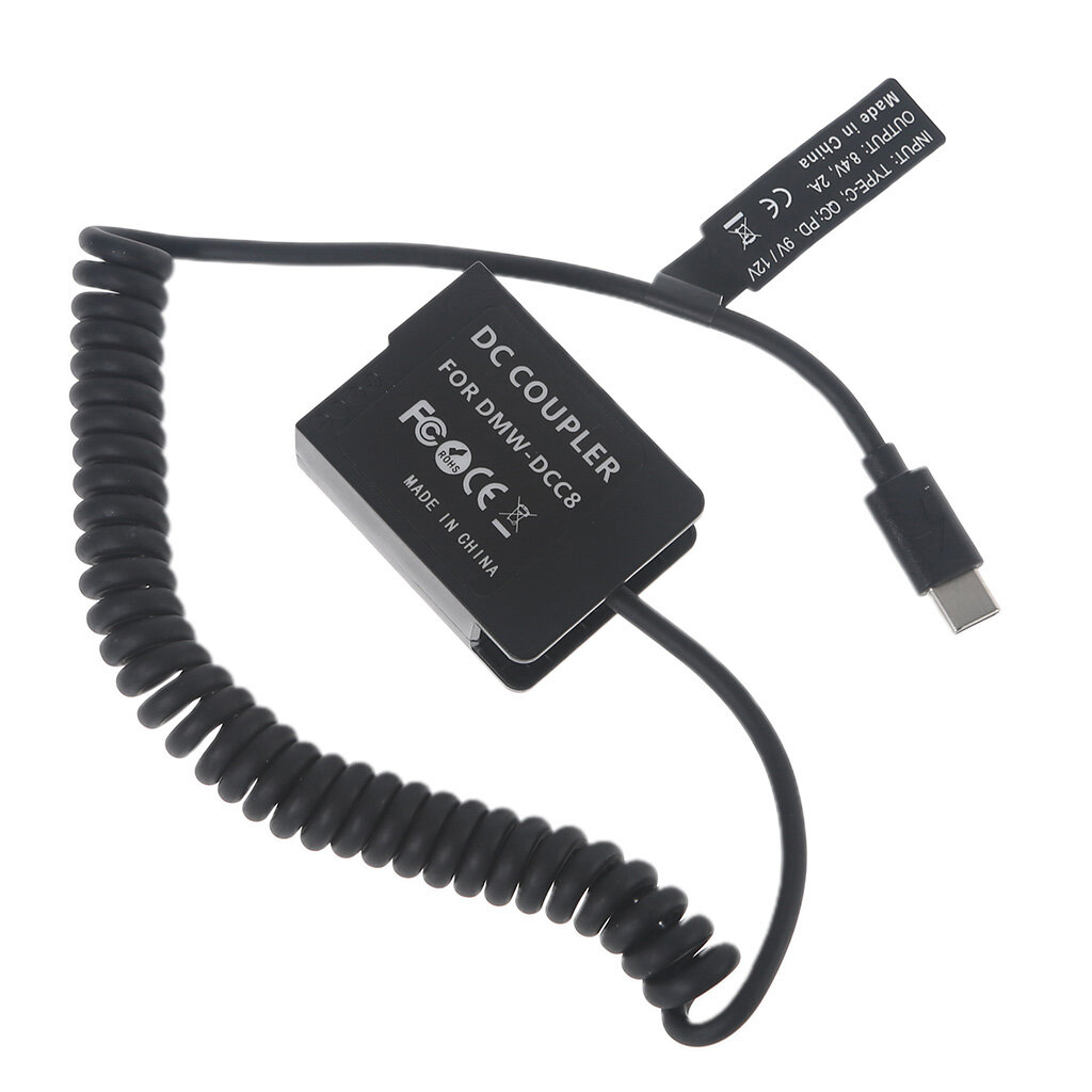 Внешний источник питания камеры Type-C-DMW DCC8 Фиктивный Аккумулятор для G5 G6 G7 G80