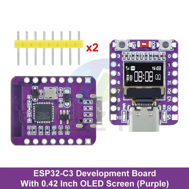 ESP32-C3 OLED модуль GREATZT 1PCS, Purple Board