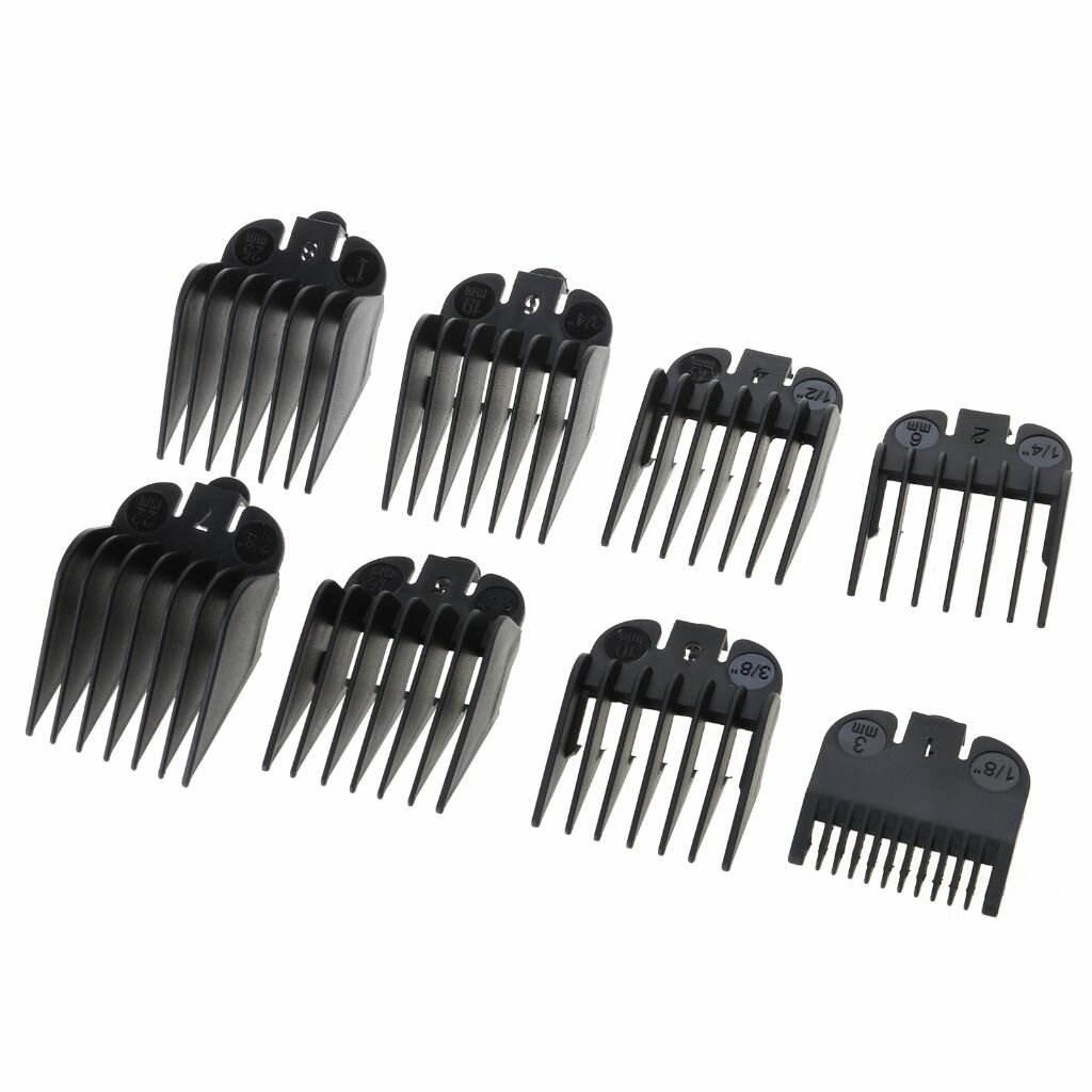 8 универсальных насадок для машинки стрижки волос, Черный