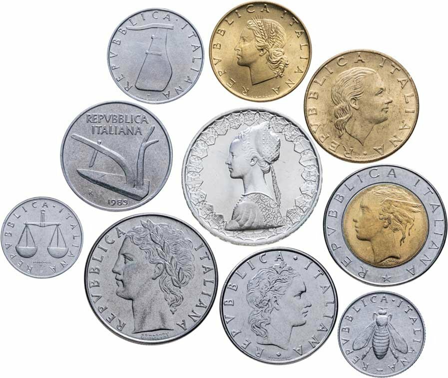 Италия годовой набор из 10 монет 1983, в сохранности UNC
