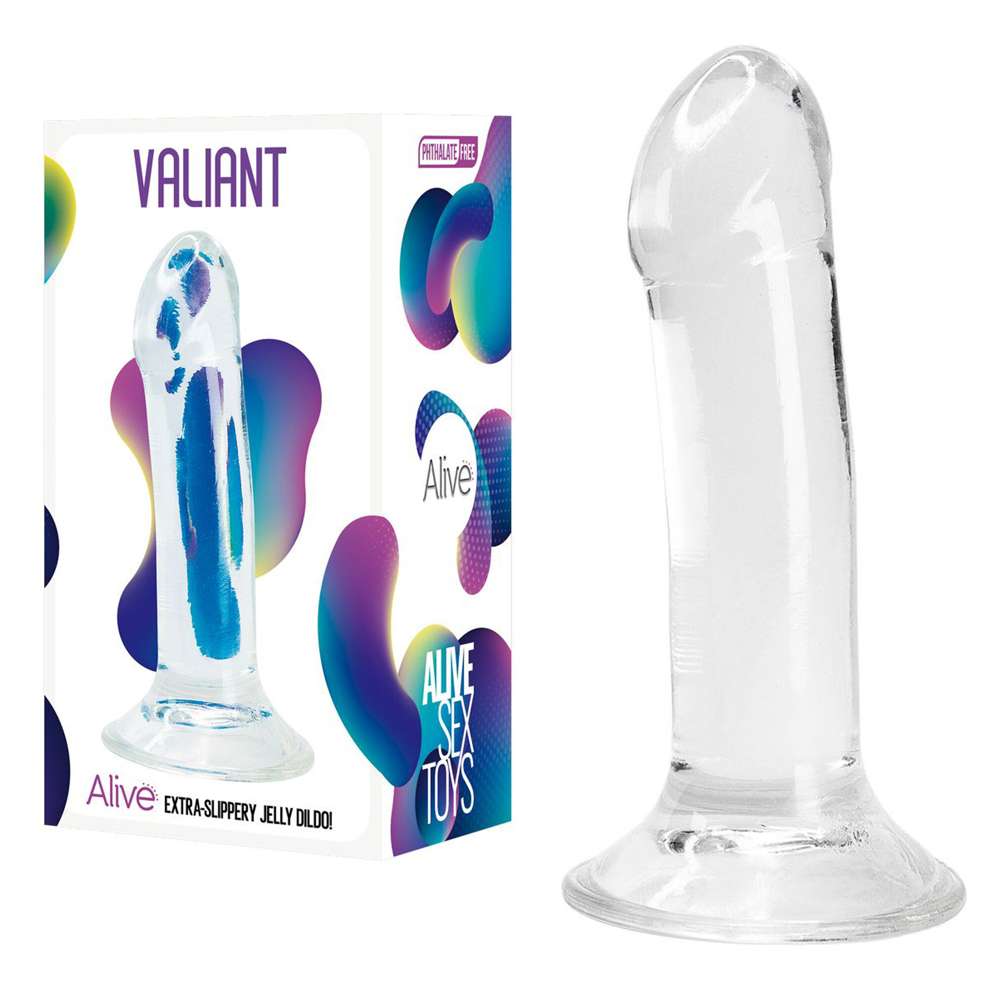 Фаллоимитатор на присоске Valiant Jelly Dildo прозрачный (18, Ø 4.5 см)