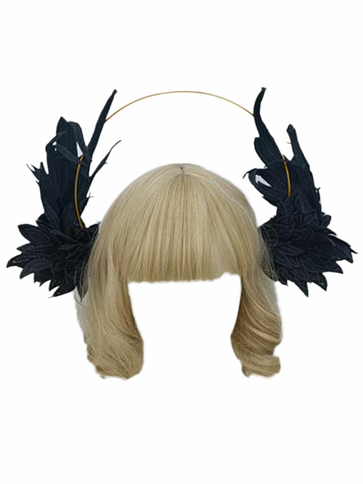 Женская диадема с крыльями ангела, Черный