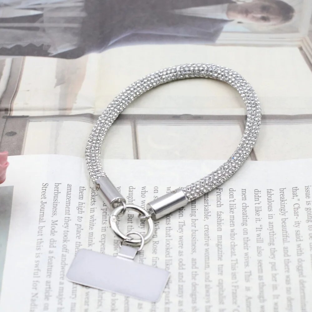 Модный блестящий ремешок для телефона со стразами, яркий блестящий брелок с бриллиантами и кристаллами, анти-потерянная веревка на запястье, аксессуары для телефона