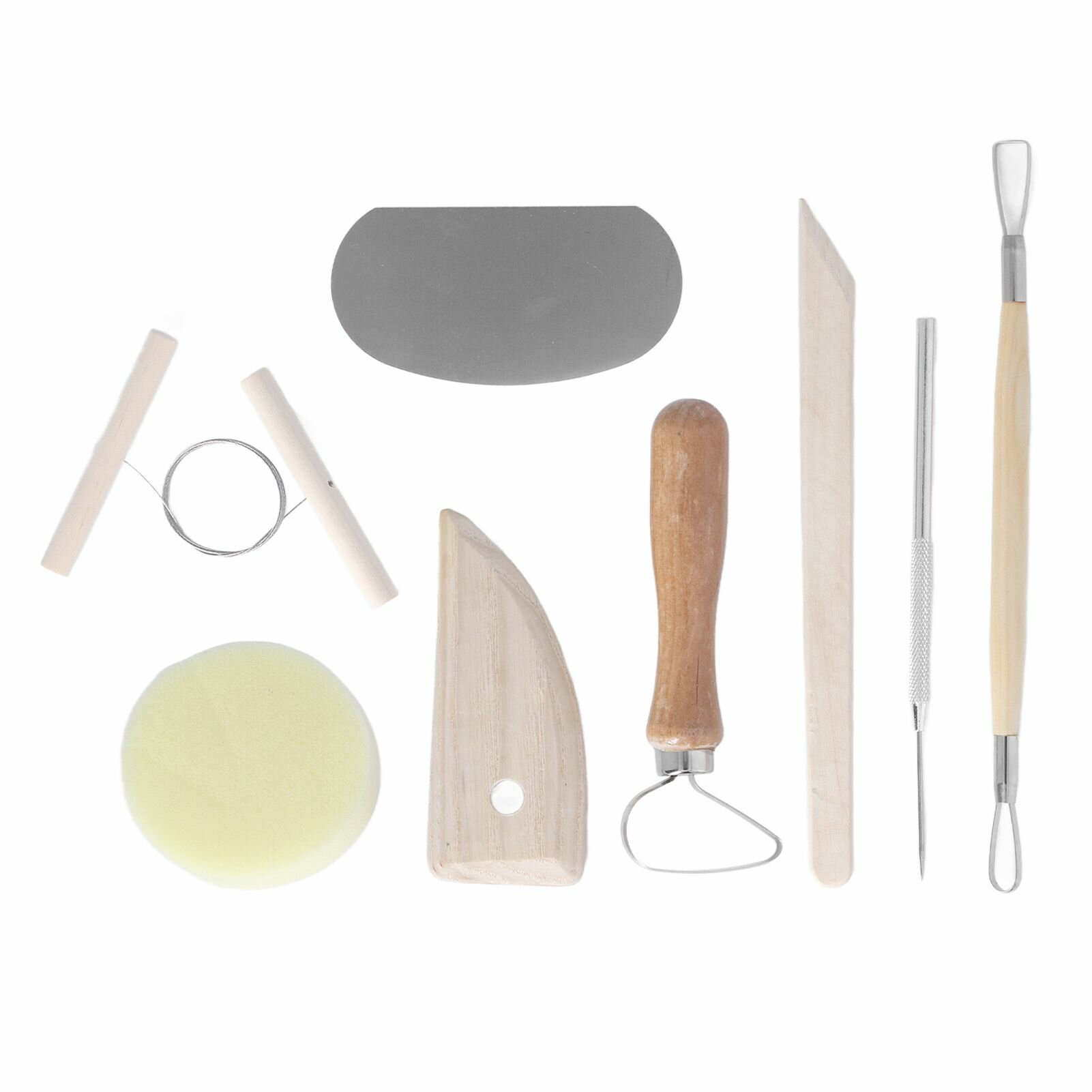 Набор для работы с глиной 8 предметов, деревянные ручки, двусторонние инструменты для лепки и декорирования