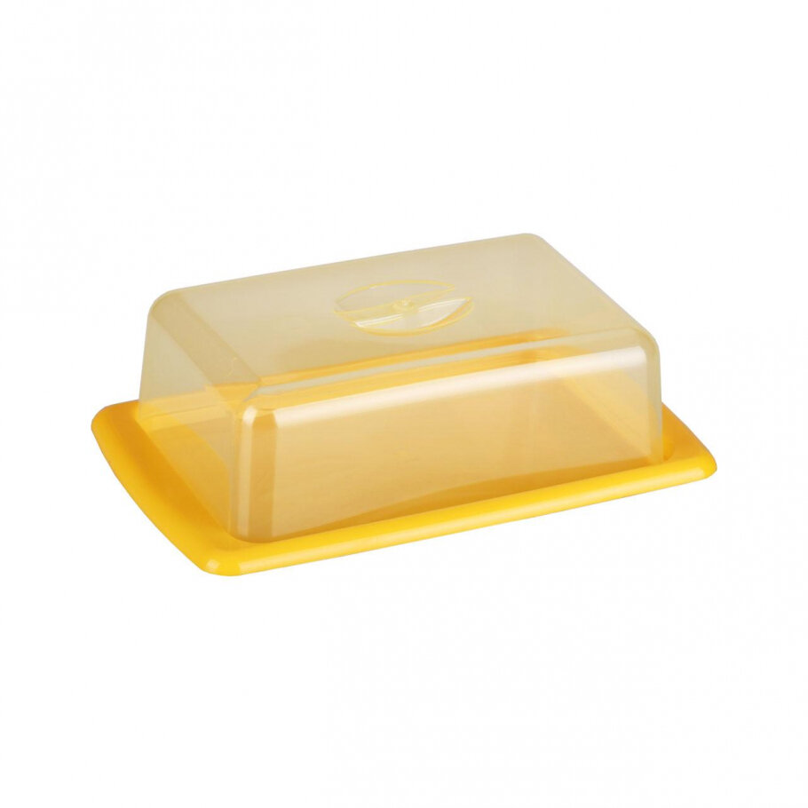 Масленка "Смак", пластик, мытье в посудомойке, крышка, разноцветная, 10 см х 17 см