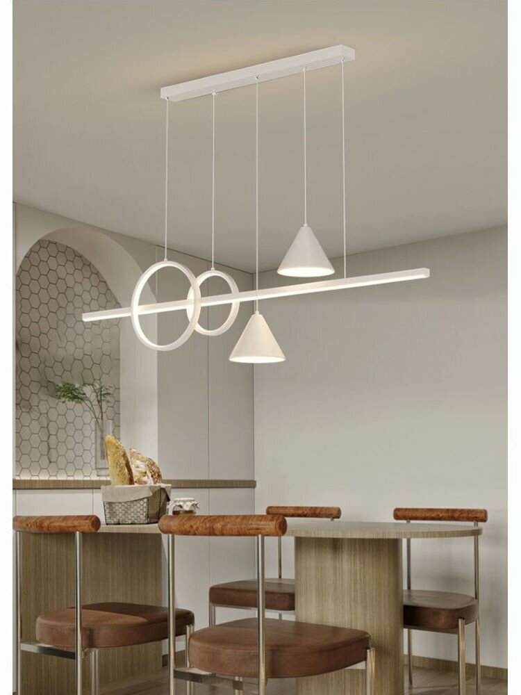 Современная Минималистская Креативная Люстра Для Столовой. Светодиодные Светильники Для Украшения Дома. Подходит Для Обеденного Стола, Кабинета, Кафе.