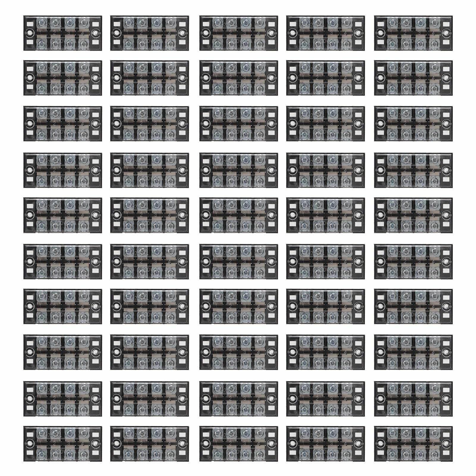 50 шт. двухрядных клемм, 25А 600В, винтовые