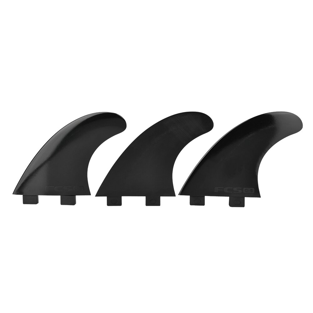 Tri Fin Thruster Set Nylon Plastic Surfboard Fins FCS Single Head Fins Surfboard G5 (Black)