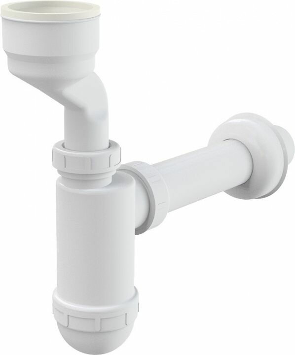 Сифон для писсуара AlcaPlast A45A, сухой, канализационный, пластиковый, компактный