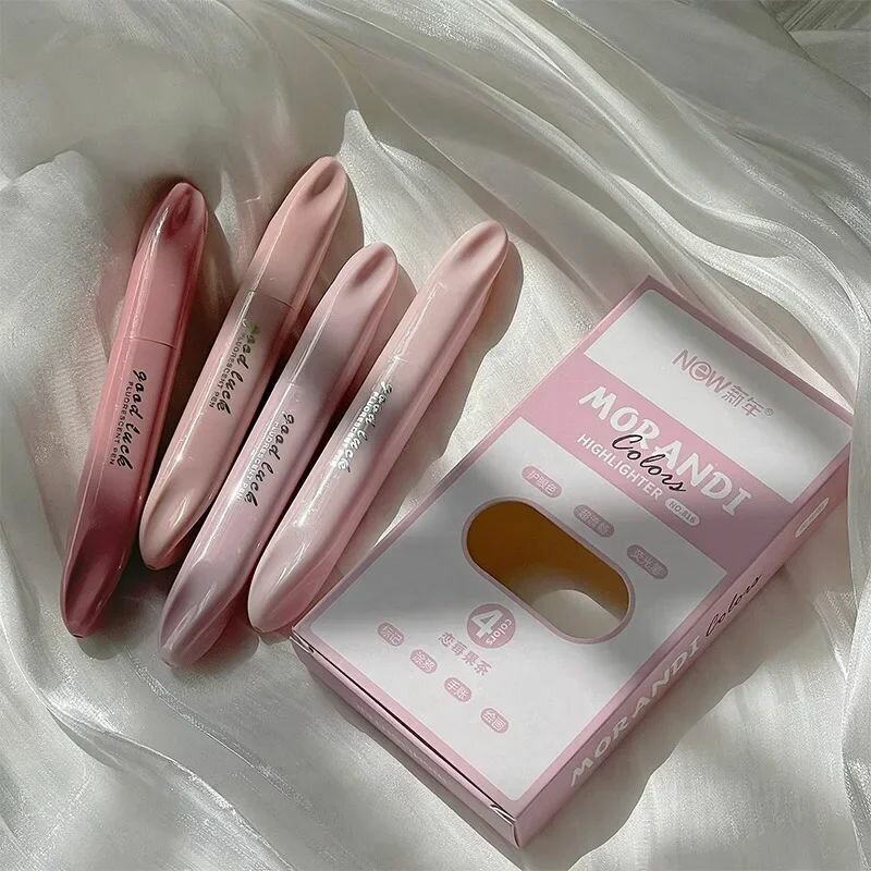 Набор 4 маркеров-текстовыделителей - неоновые, двухсторонние, пастельные оттенки