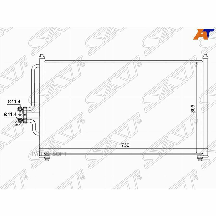 Радиатор кондиционера Ford Escape 00-12 / Maverick 00-07 от официального дистрибьютора, SAT, артикул STFD093940