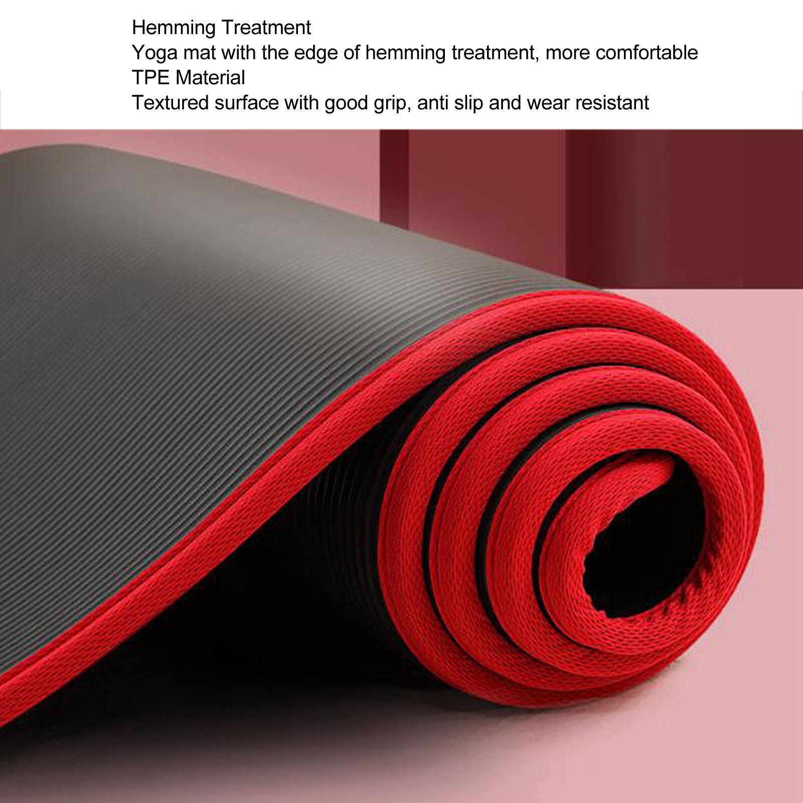 Коврик для йоги для дома, танцев, фитнеса, напольный коврик, звукоизоляционный, нескользящий, толстый, черный, с подшивкой, коврик для йоги