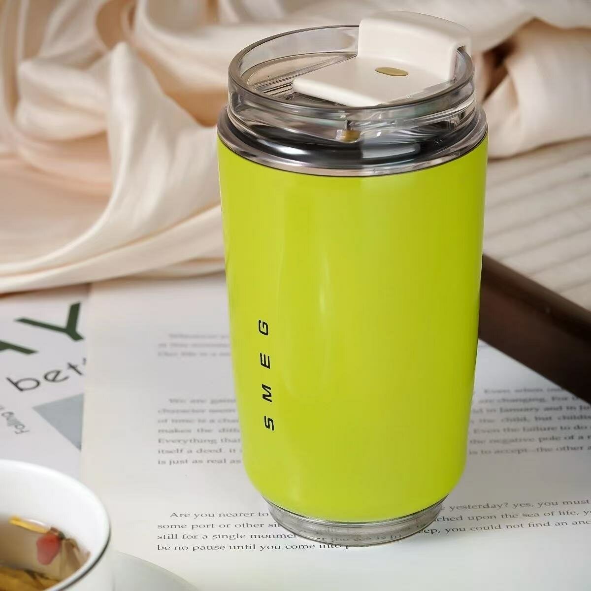 Термокружка Smeg, нержавеющая сталь, пластик, объем 240 мл, портативный