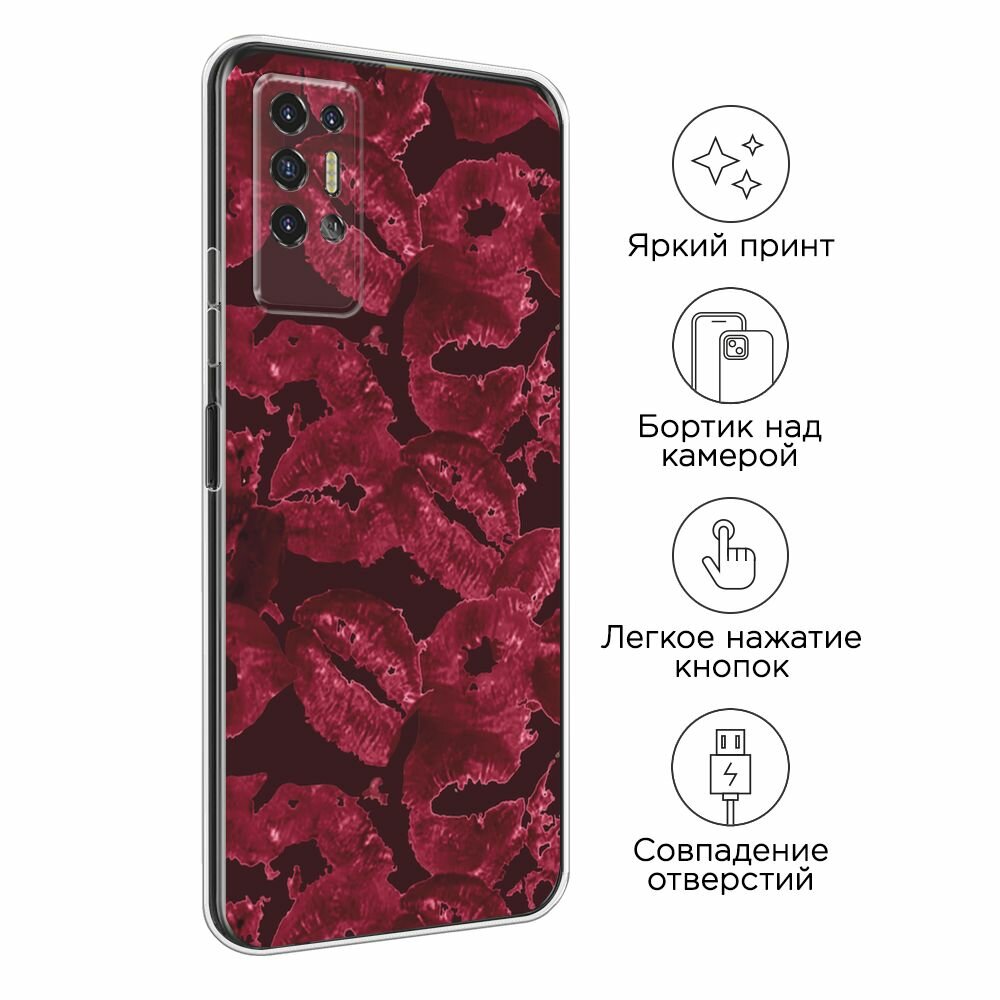 Чехол на Tecno Pova 2 / Текно Пова 2 с принтом Помада паттерн 1 — фото 1