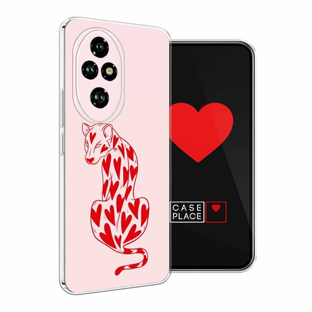 Чехол на Honor 200 Pro / Хонор 200 Про с принтом "Heart panther 1 - 14 февраля" — фото 1
