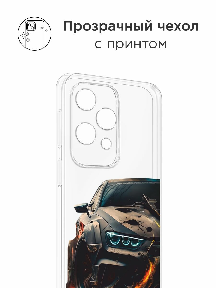 Чехол на Realme 5 Pro / Реалми 5 Про с принтом "На износ", прозрачный — фото 1
