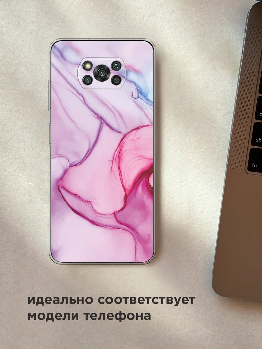 Чехол на Xiaomi Poco X3/X3 Pro / Поко X3/X3 Pro с принтом "Розовые мраморные разводы" — фото 1