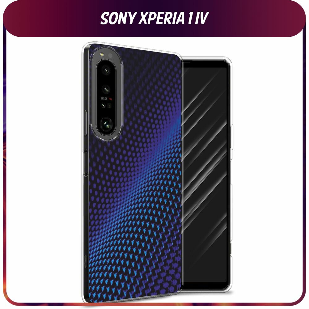 Чехол на Sony Xperia 1 IV / Сони Иксперия 1 IV с принтом "Синий карбон"