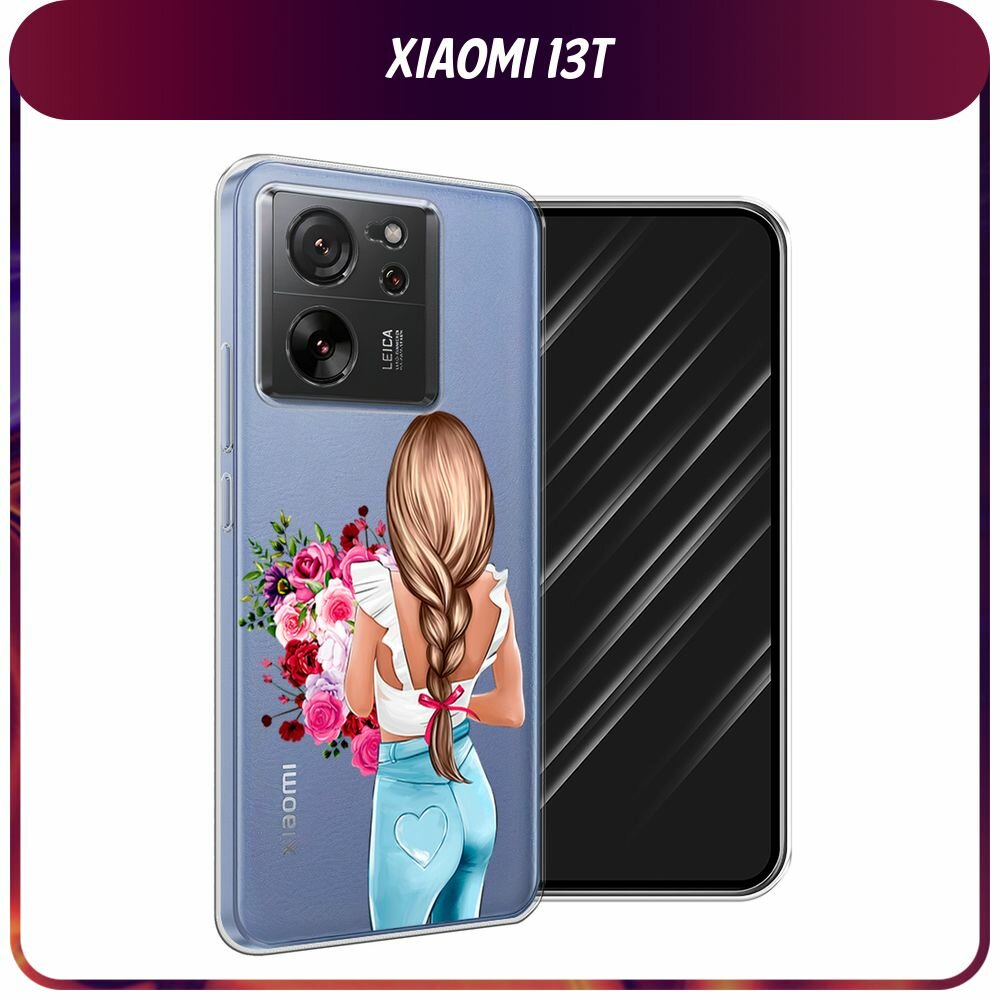 Чехол на Xiaomi 13T / Сяоми 13T с принтом "Букет для девушки", прозрачный