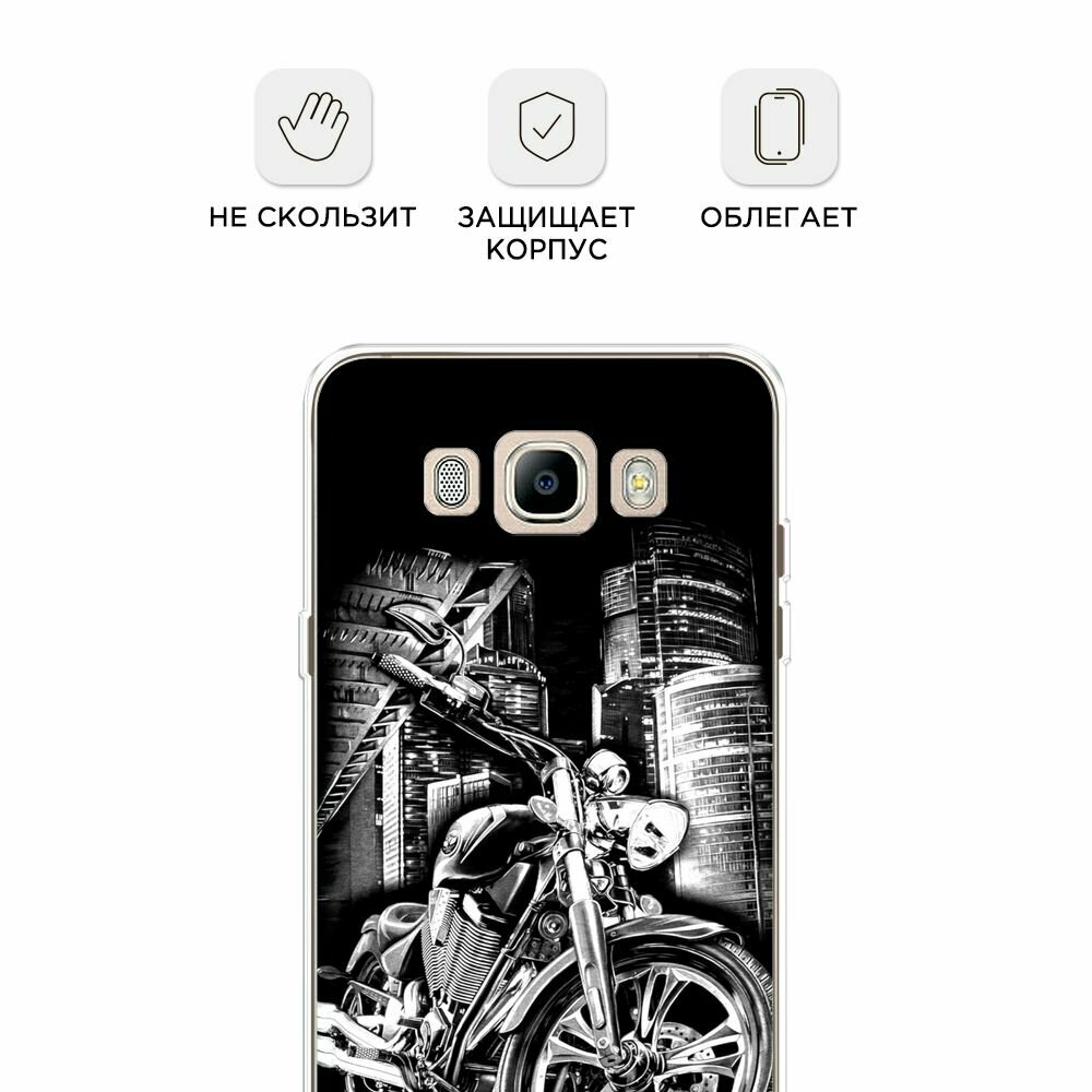 Чехол на Samsung Galaxy J7 2016 / Самсунг Галакси Джей 7 2016 с принтом "Крутой байк" — фото 1