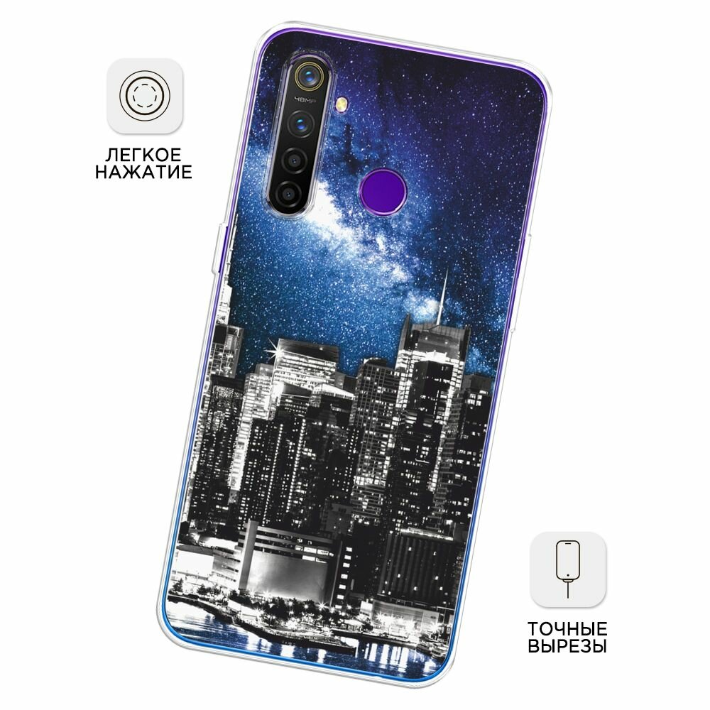 Чехол на Realme 5 Pro / Реалми 5 Про с принтом Космический Нью-Йорк — фото 1