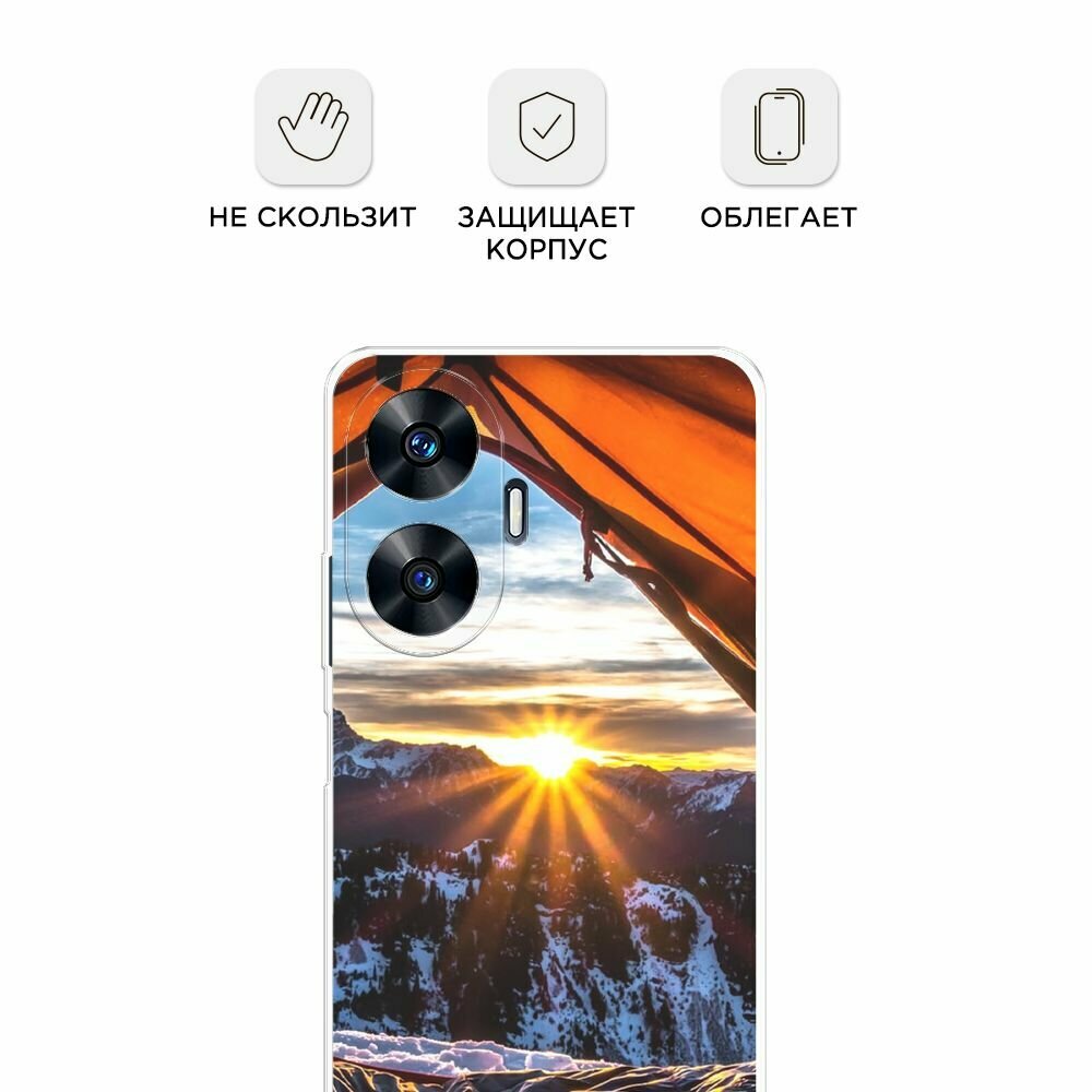 Силиконовый чехол на Realme C55 / Реалми C55 с принтом "Горы 7" — фото 1