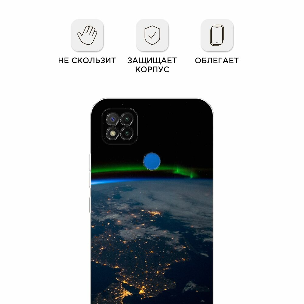 Чехол на Xiaomi Redmi 9C / Сяоми Редми 9C с принтом "Земля из космоса" — фото 1