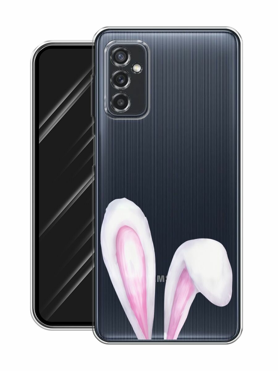 Чехол на Samsung Galaxy M52 / Самсунг Галакси M52 с принтом "Кроличьи уши 2", прозрачный — фото 1