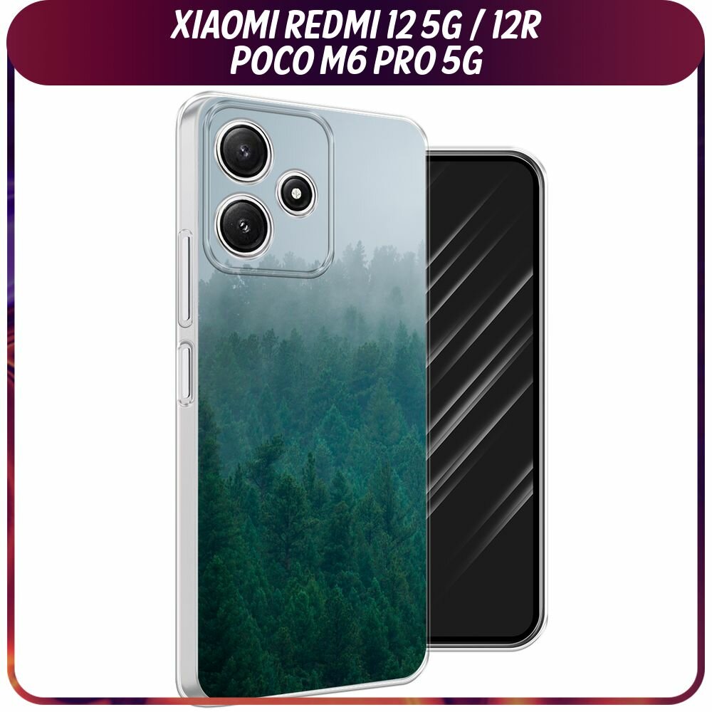 Чехол на Xiaomi Redmi 12 5G / Сяоми Редми 12 5G с принтом "Лес в облаках"