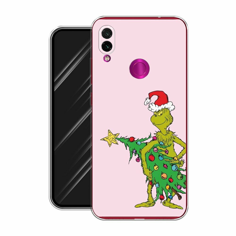 Чехол на Xiaomi Redmi Note 7 / Сяоми Редми Нот 7 с принтом Гринч с ёлкой 1 — фото 1
