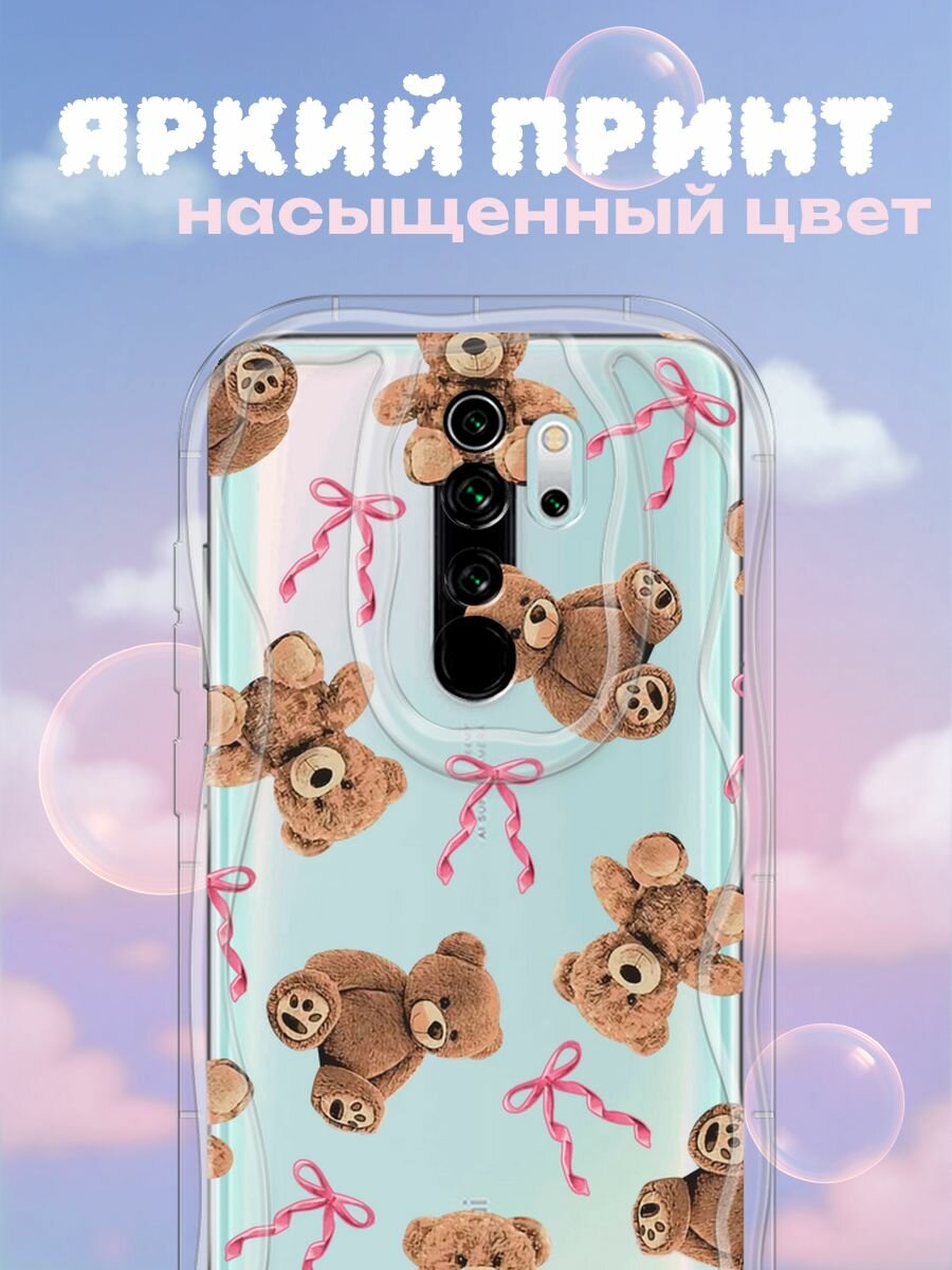 Чехол на Xiaomi Redmi Note 8 Pro / Редми Нот 8 Про с принтом "Мишки и бантики" — фото 1
