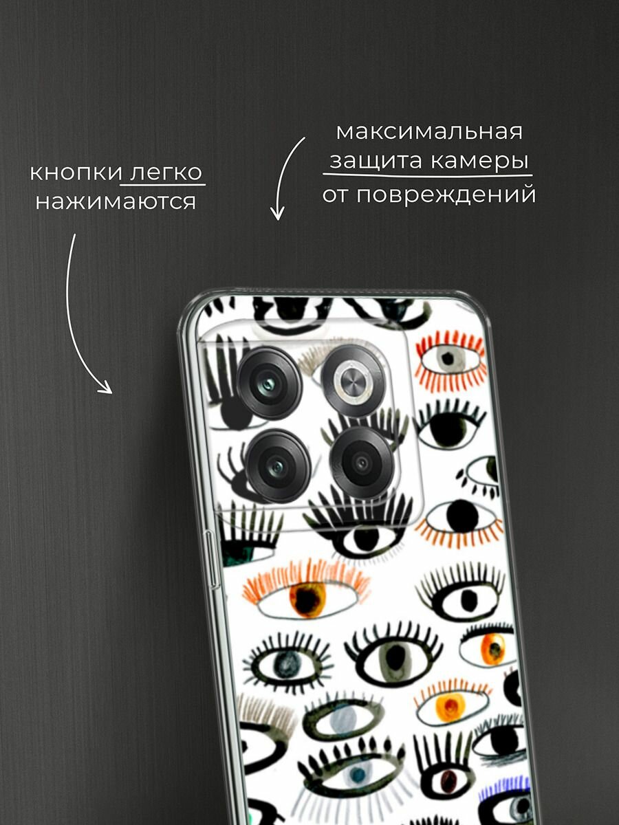 Чехол на OnePlus 10T / Ван плюс 10T с принтом "Глаза акварель" — фото 1