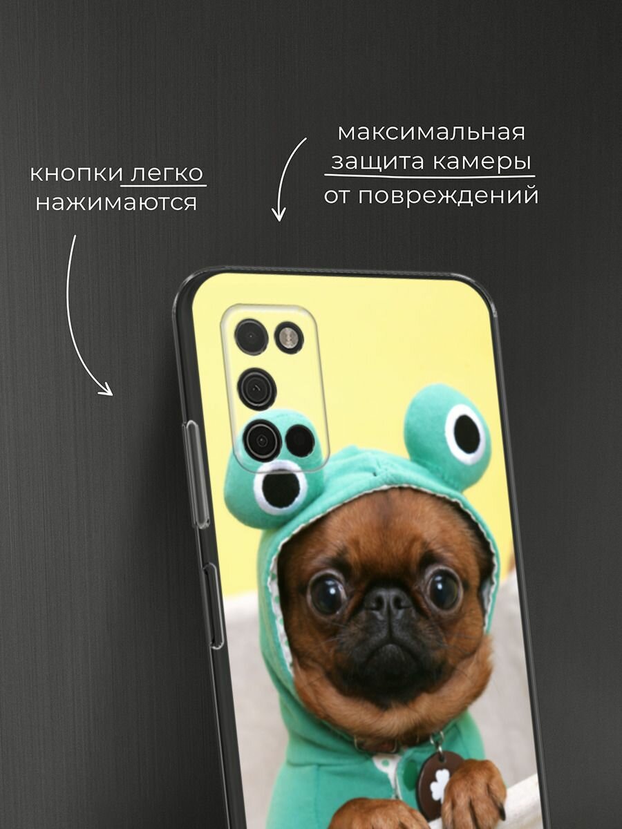Чехол на Samsung Galaxy A03S / Самсунг Галакси A03S с принтом "Собачка в шапке лягушки" — фото 1