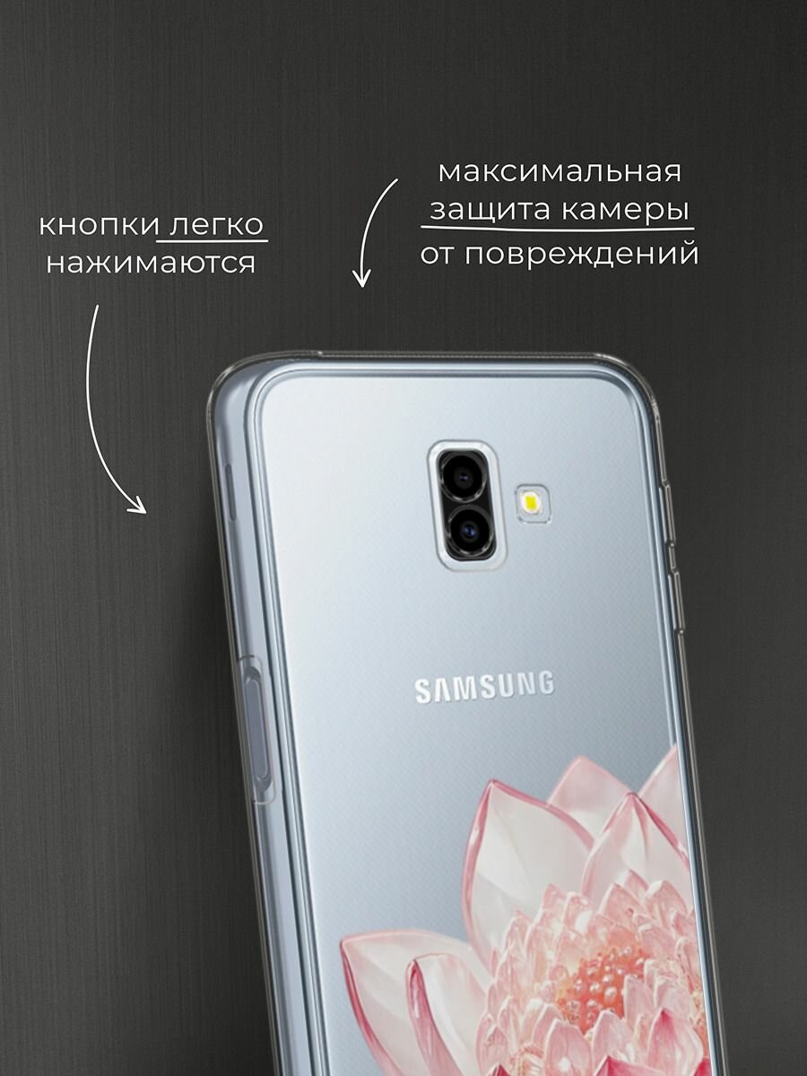 Чехол на Samsung Galaxy J6 + / Самсунг Галакси J6 Плюс 2018 с принтом "Стеклянный лотос" — фото 1