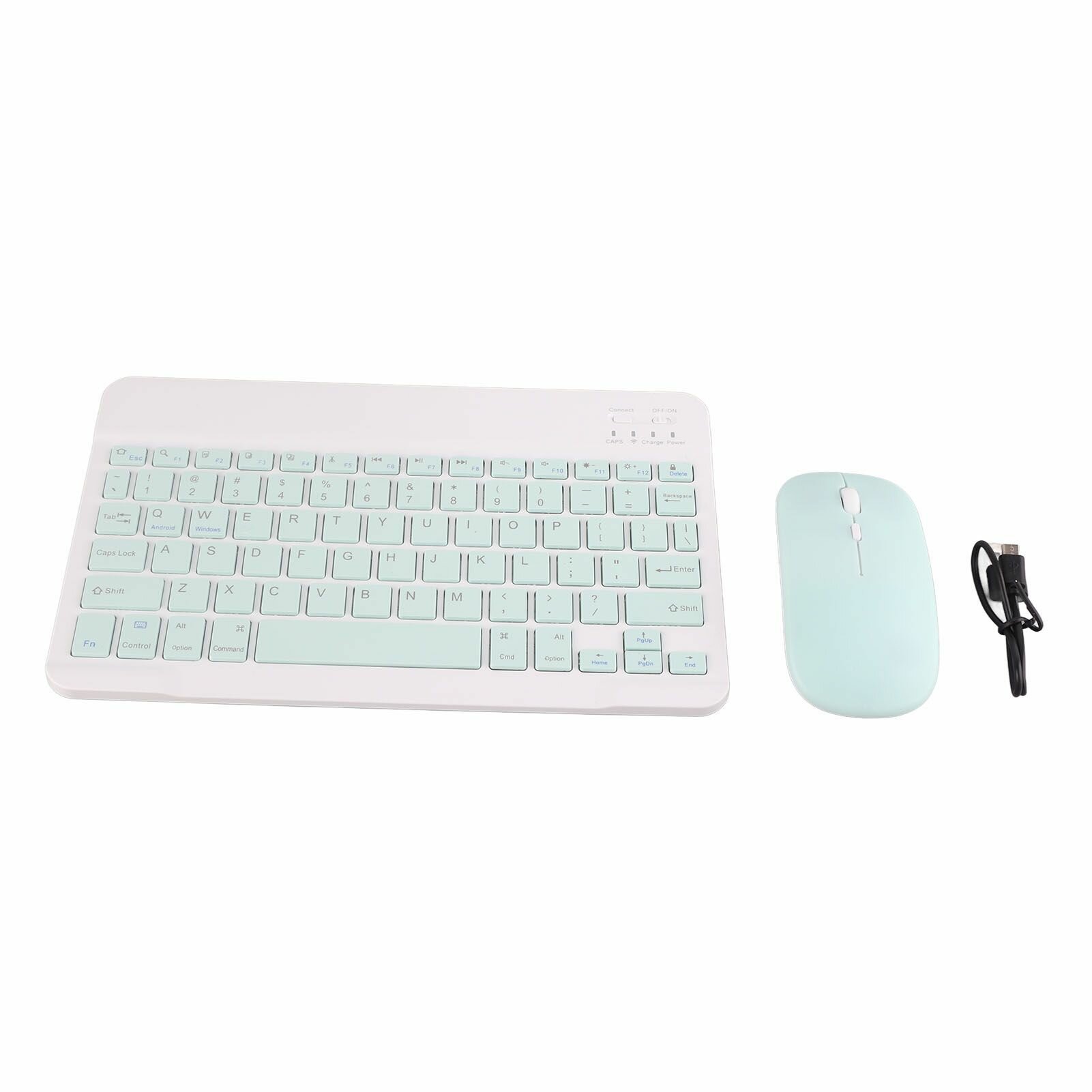 Беспроводной набор клавиатура и мышь 10 дюймов, USB зарядка, тихая, для ПК, Android, iOS