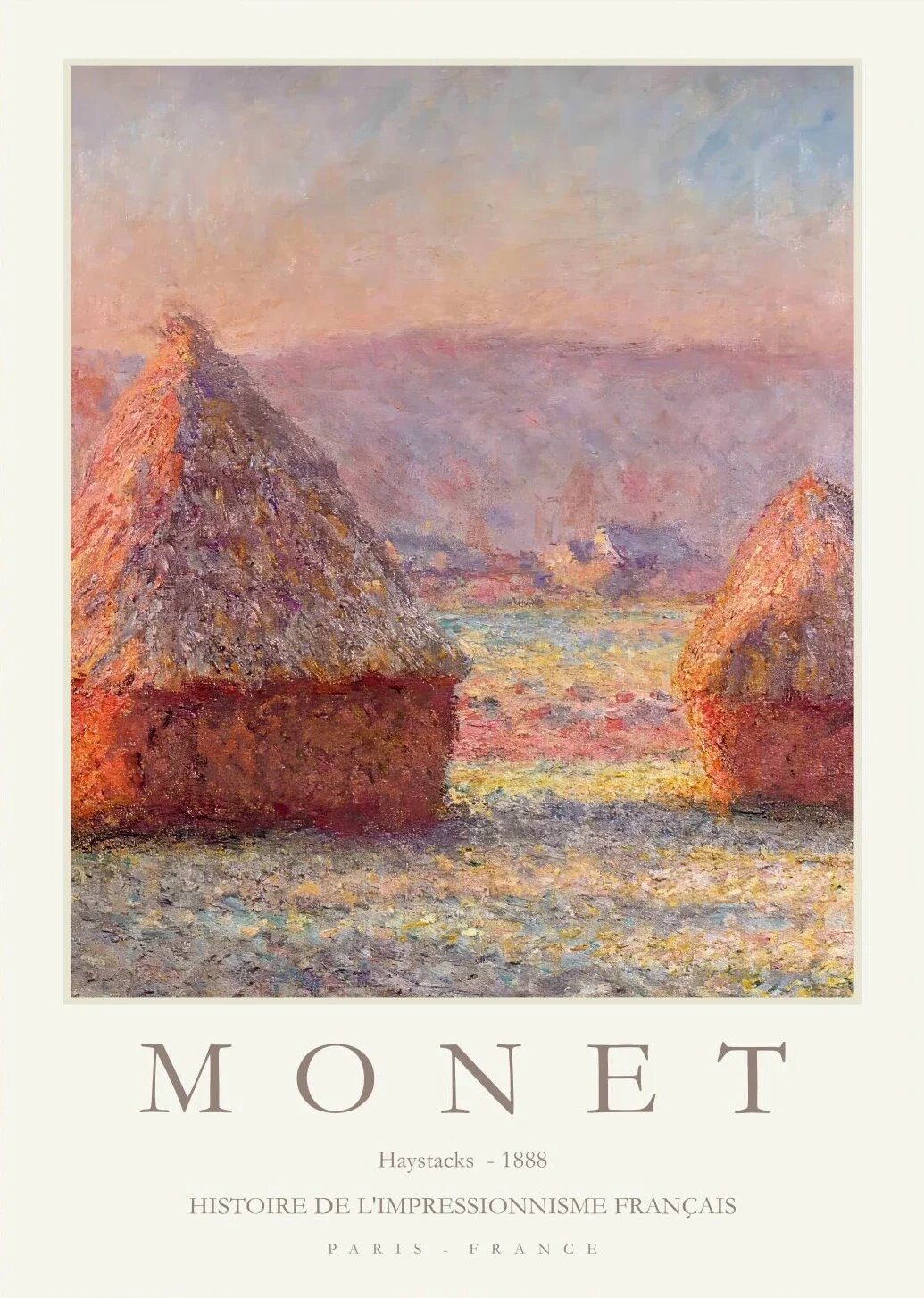 Клода Моне "Стога сена", импрессионизм, 30x40см, WO-010-34